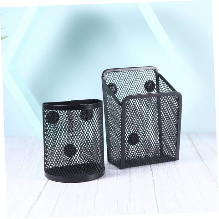 2 Pièces Crayon Porte-Stylos En Métal Organisateur De Bureau Noir Porte ...