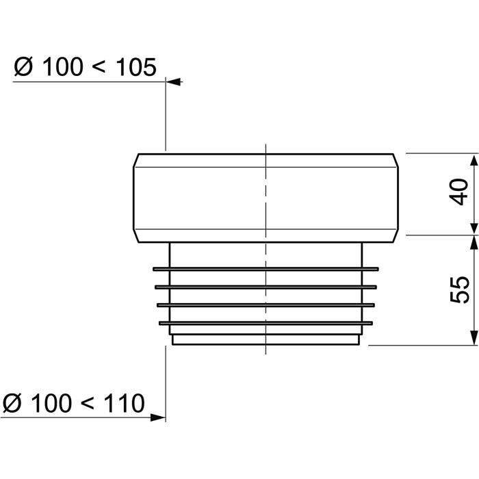 Sortie de cuvette droite diamètre 110 mm push fit, blanc[120 ...