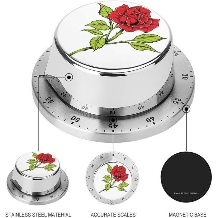 Magnetique Timer Rose Rouge Minuteur De Cuisine Numérique Compte À ...