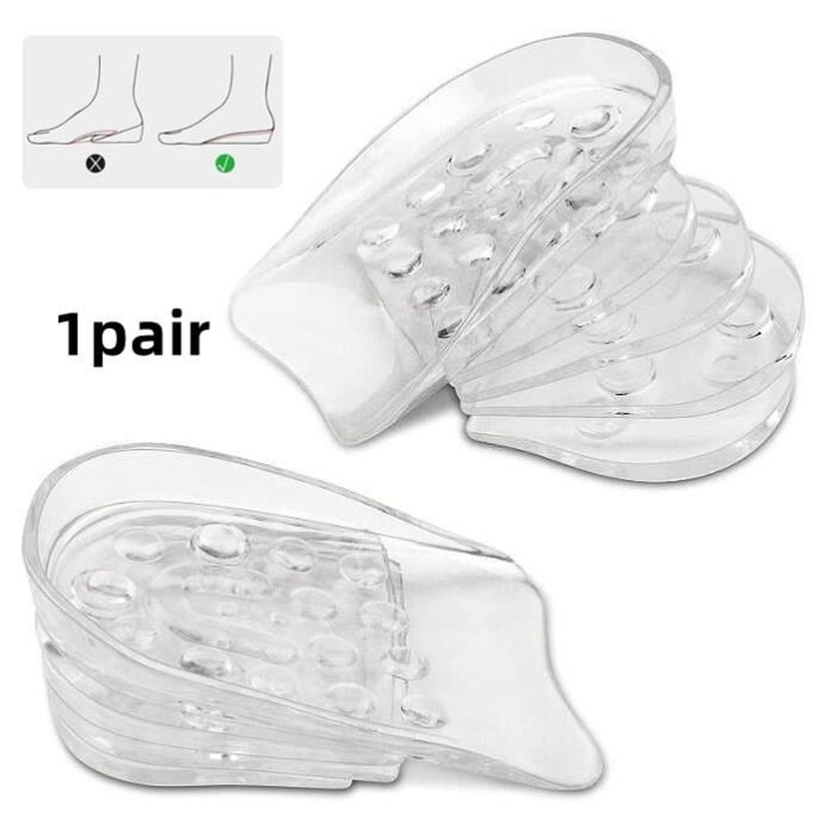 Talonnette,Semelle Rehaussante Réglable,Semelle Orthopédique Amovible ...