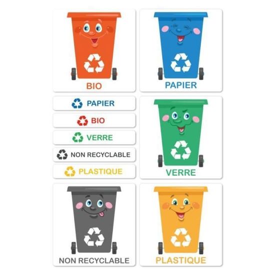 Etiquettes Autocollantes Tri S lectif Pour Poubelles I0890 50 X 50 Etiquettes Autocollantes Tri S lectif Pour Poubelles I0890 50 X 50