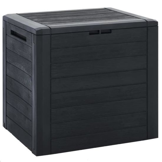 YID Boîte de stockage jardin Anthracite 58,5x46x55 cm Polypropylène ...
