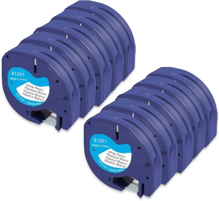 10Pack Compatible Letratag Label Tape Replacement For Dymo Letratag 91221 S0721610 91201,12 Mm X ...
