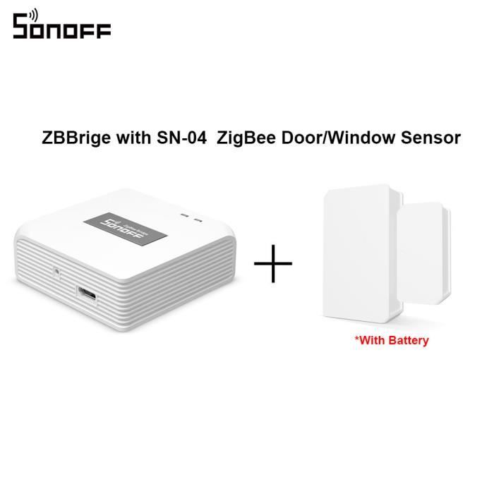 SNZB-04 et ZBBridge-SONOFF SNZB-04 Zigéquation Sans Fil Porte Fenêtre Capteur ON- OFF Divistatus ...