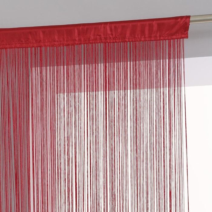 Rideau Fil 90 x 200 cm Atmosphéra - Rouge - Cdiscount Maison