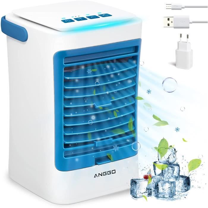 Climatiseur Mobile Silencieux,Mini Refroidisseur d'air Portable 4 en 1, Refroidisseur d'air, Air ...