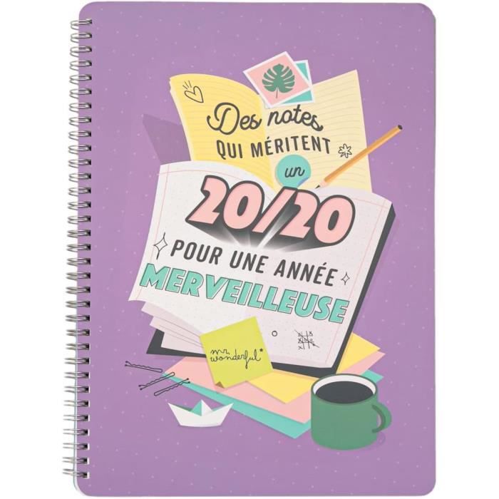 Cahier - Des Notes Qui Méritent Un 20-20 Pour Une Année Merveilleuse ...