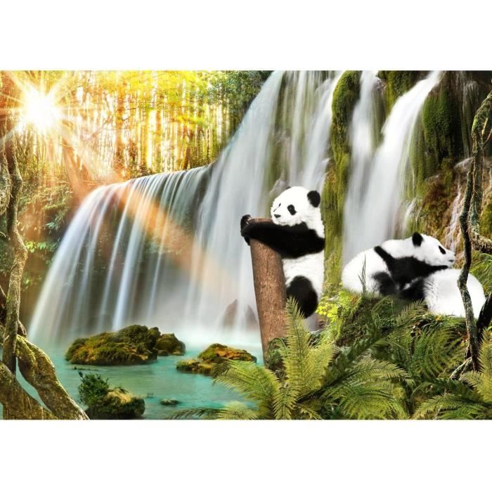 Papier Peint Panoramique Chute D'Eau Panda 352 X 250 Cm Toison Mur Xxl ...
