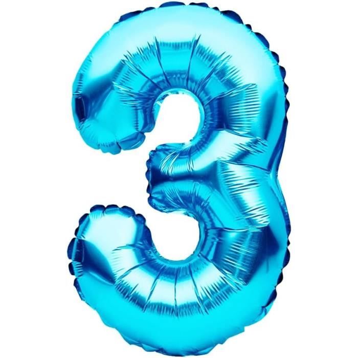 Ballon Anniversaire 3 Ans \U2022 Xxl Ballon Géant Set 101Cm + 45 Cm ...