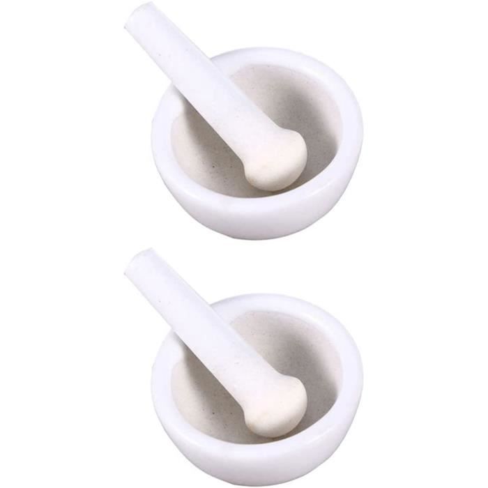 2 Ensembles en Céramique Moulin À Épices Ail Mortier Et Pilon Set Bol ...