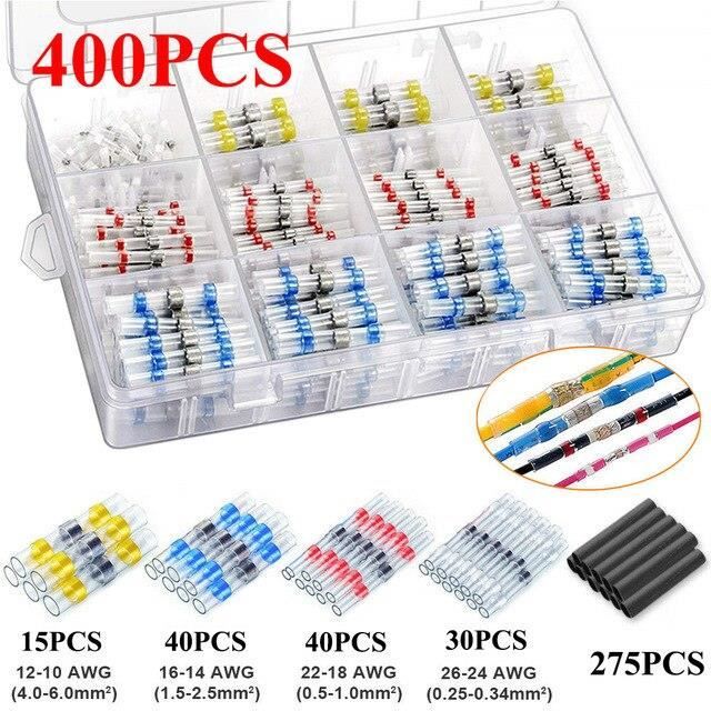 Kit de connecteurs de fil de soudure - 400Pcs - Étanche - Utilisation extérieure - Couleurs ...
