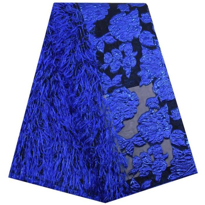 Tulle-noeud-ruban,Tissu Tulle français bleu Royal, maille plume ...