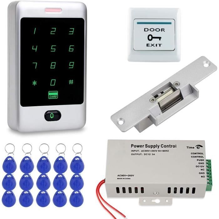 Fst Kit Système De Contrôle D'Accès De Porte Rfid Clavier Rfid Tactile En Métal + Serrure De ...