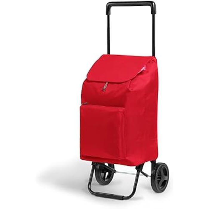 Chariot de courses - GIMI - Argo Red - Polyester - Léger et résistant - 30 kg de capacité