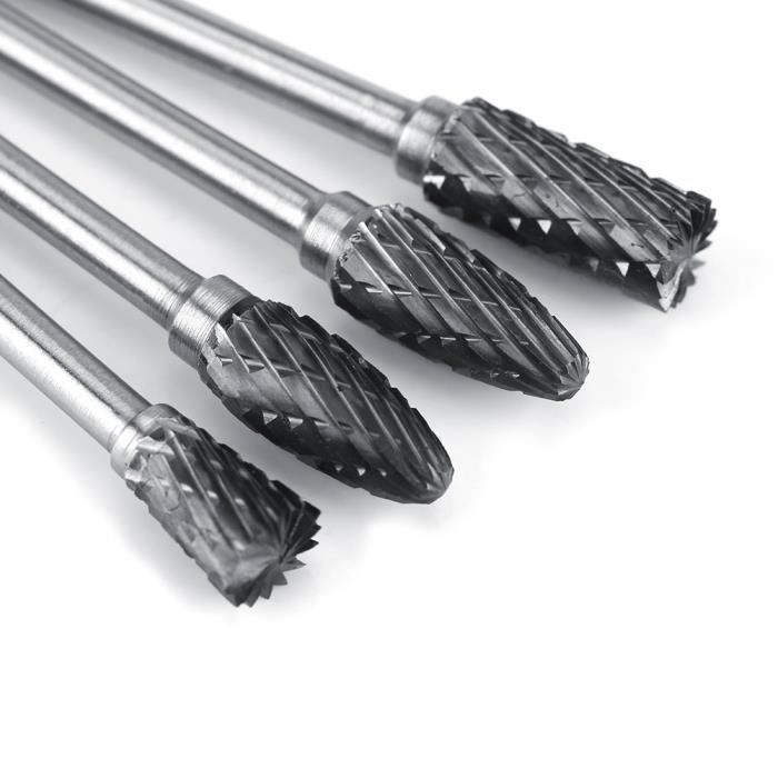 Fraise 10 pièces lime rotative en acier au carbure de tungstène ensemble de fraises 3mm tige 6mm ...