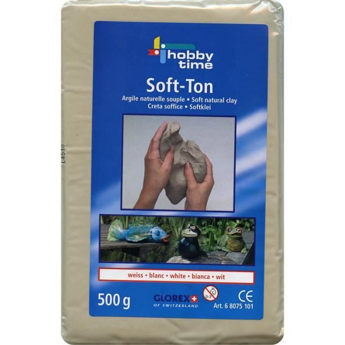 Argile - HOBBY TIME - Soft-ton Blanche - Naturelle - Malléable - 500g ...