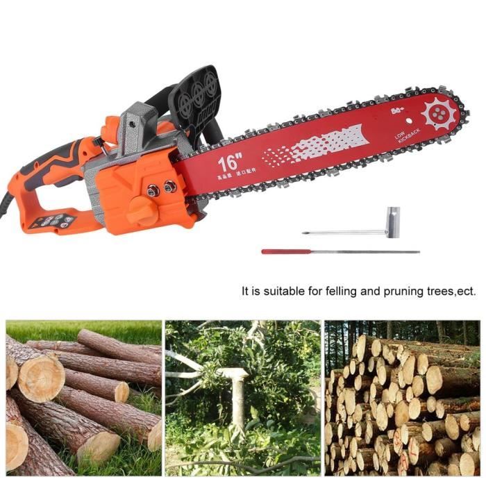 Tronçonneuse à chaîne électrique Scie à chaîne à bois en métal 2350W ...