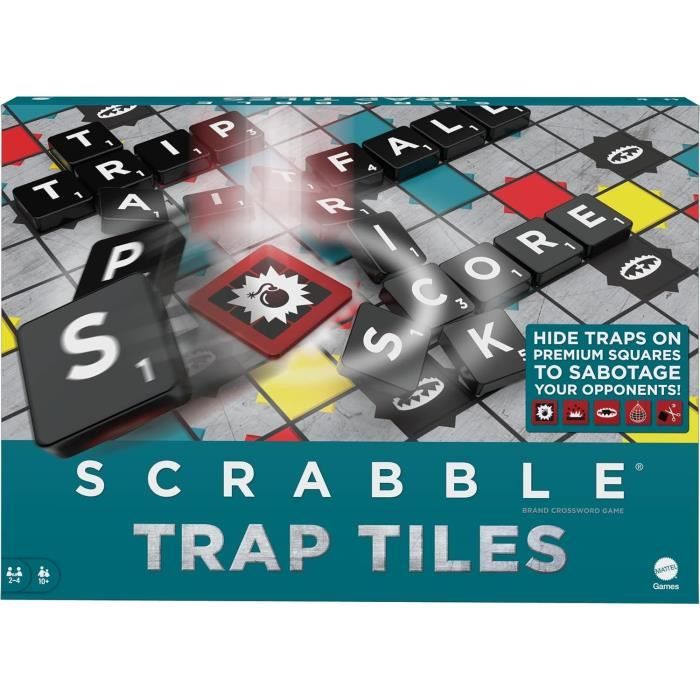 Jeu de société Scrabble Trap Tiles - MATTEL GAMES - Pièges et tuiles à ...