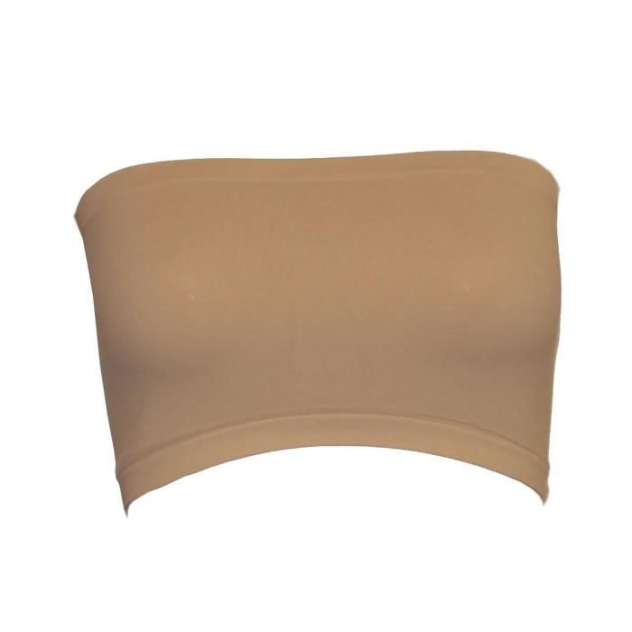 Seamless bandeau bra Boob Tube bra Strapless Stretch Beige - Cdiscount ...