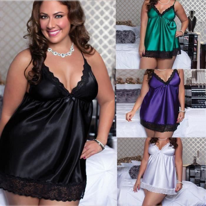 Plus Size Sexy Lace Sleepwear Lingerie Temptation Babydoll Underwear Nightdress XUY80918802GNL6 ...