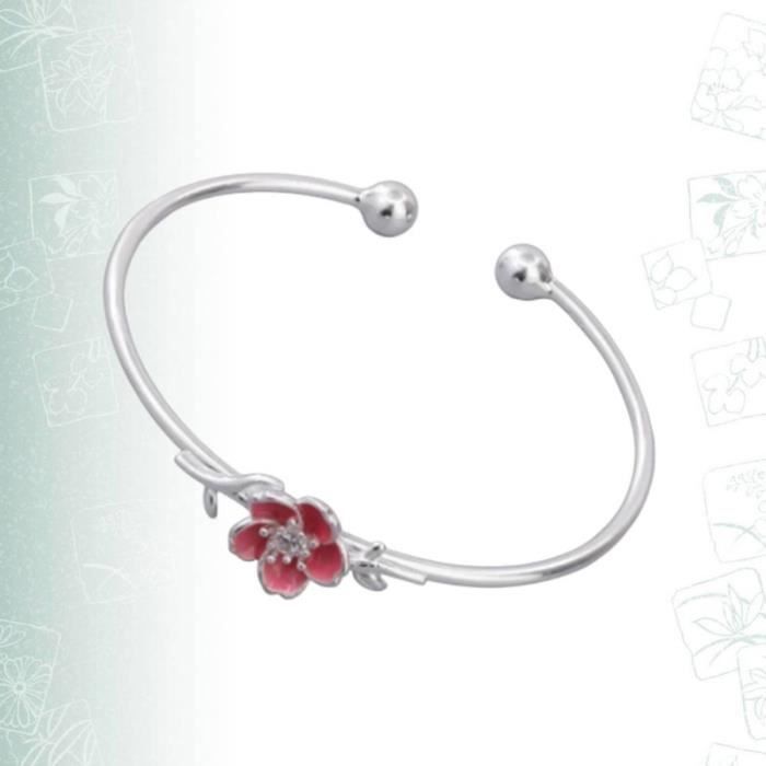 Femme exquis Sakura diamant Bracelet argent réglable Saint Valentin ...