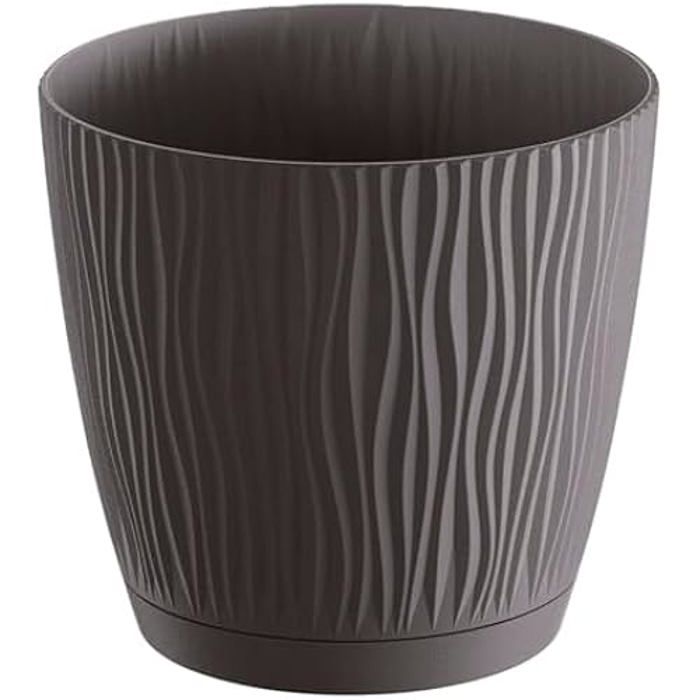 Pot de fleurs - PROSPERPLAST - SANDY - 0,6L - Anthracite - 12x12,9x12,9 ...