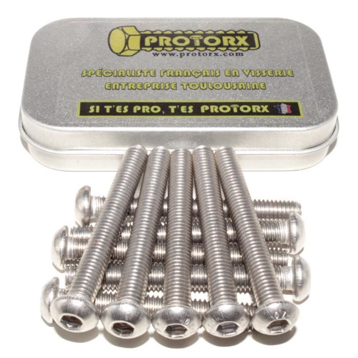 Vis Inox à Métaux Tête Bombée Six Pans Creux M6 x 50mm : Boite 10pcs (TBHC) | PROTORX ...