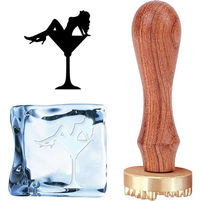 Ice Stamp Beauty Ice Cube Stamp Verre À Cocktail Avec Tête En Laiton ...