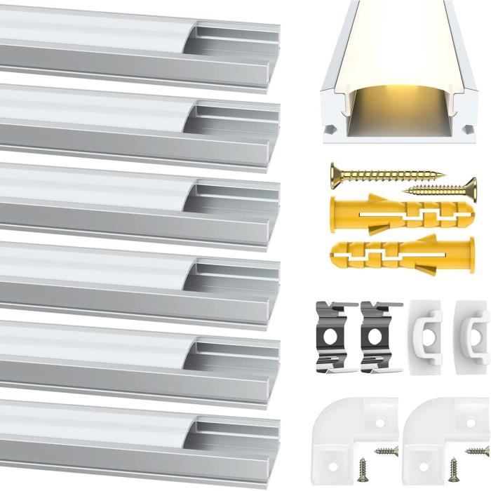 Profilés Led,Profile Alu Pour Ruban Led 6 X 1M, Rail Led Led En ...