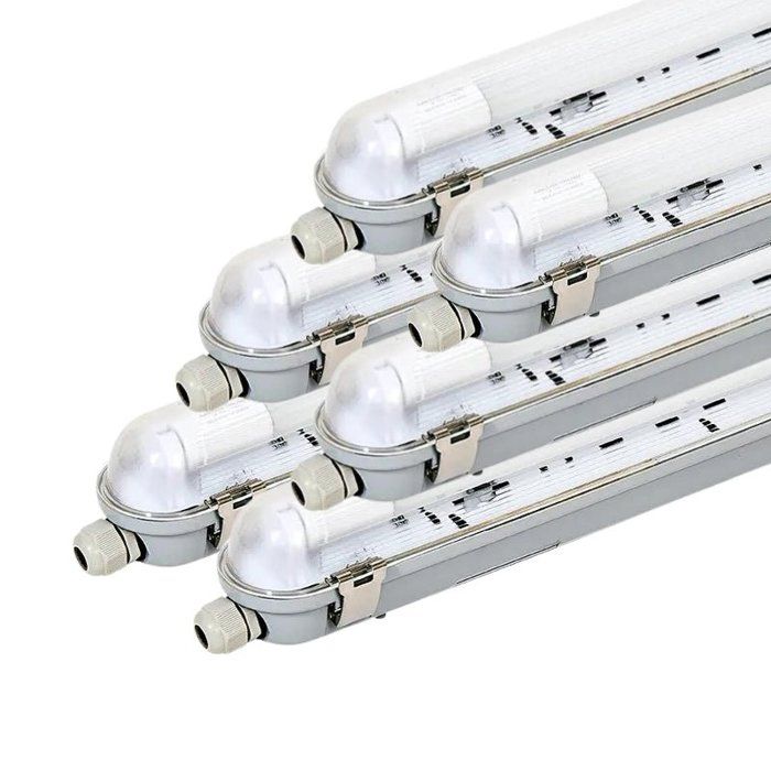 Kit de Réglette LED - SILAMP - Tube Néon 150cm T8 22W - Blanc Froid 6000K - IP65 - Pack de 6 ...