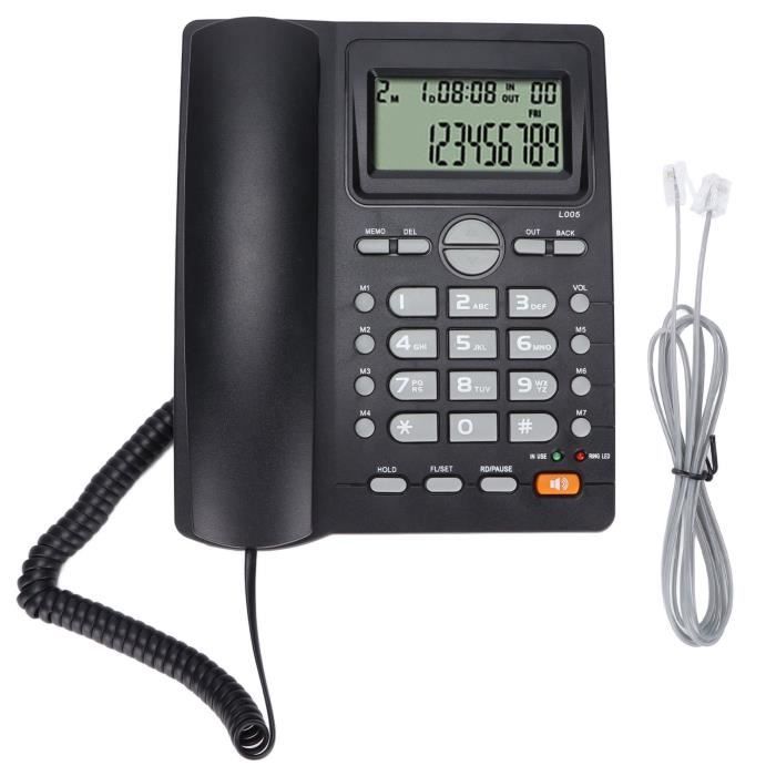 Téléphone filaire de bureau réduction de bruit avec fonction de renumérotation-SURENHAP ...