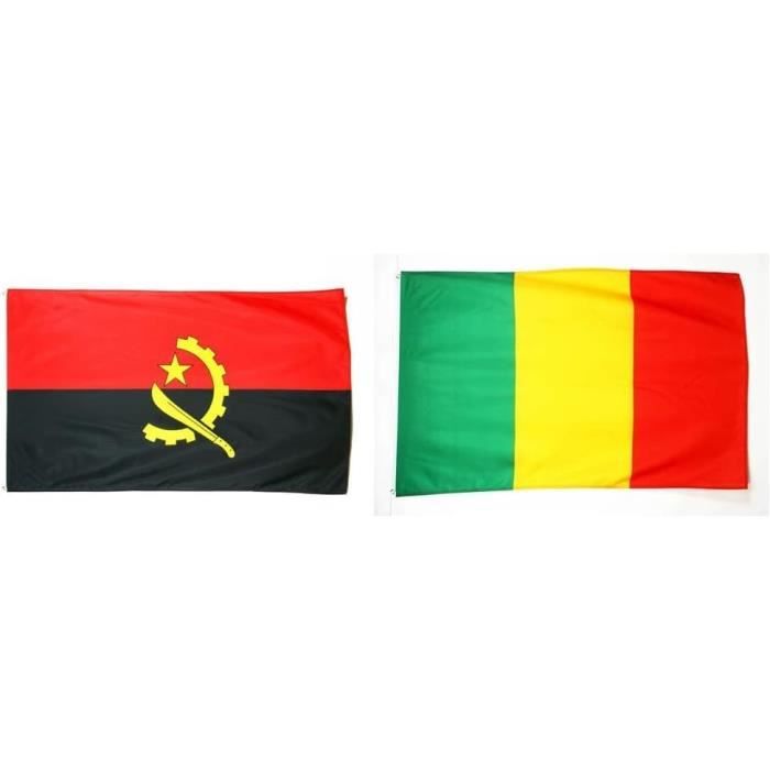 Drapeau Angola - 150X90 Cm - Drapeau Angolais 100% Polyester Avec Oeillets Métalliques Intégrés ...
