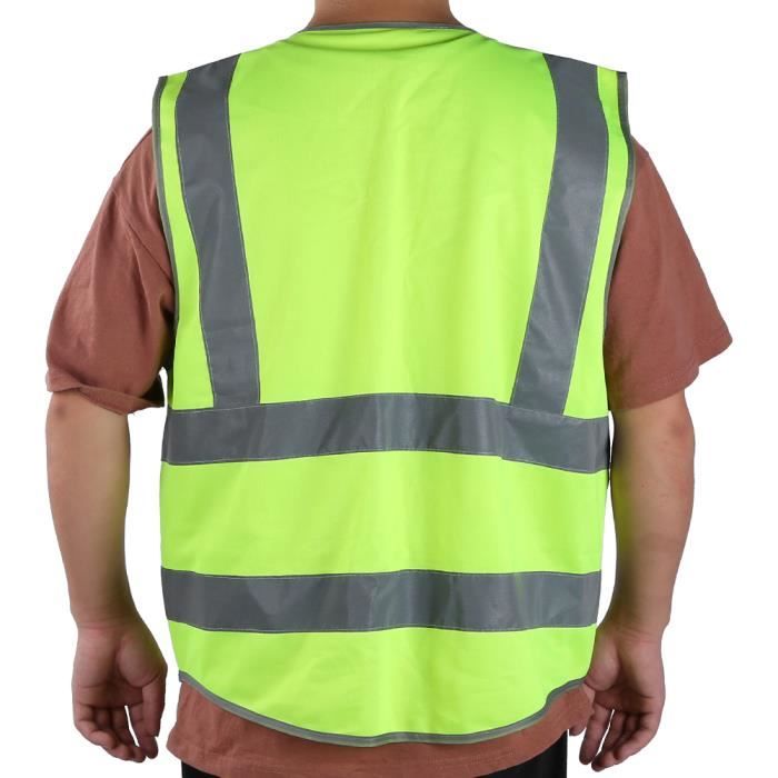YOSOO Gilet de sécurité Gilet Réfléchissant Vert Fluorescent Gilet de ...