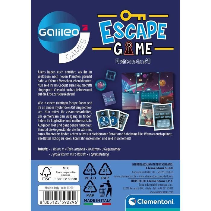 Galileo Escape Game 59229 - Un jeu d'évasion venu du monde entier ...