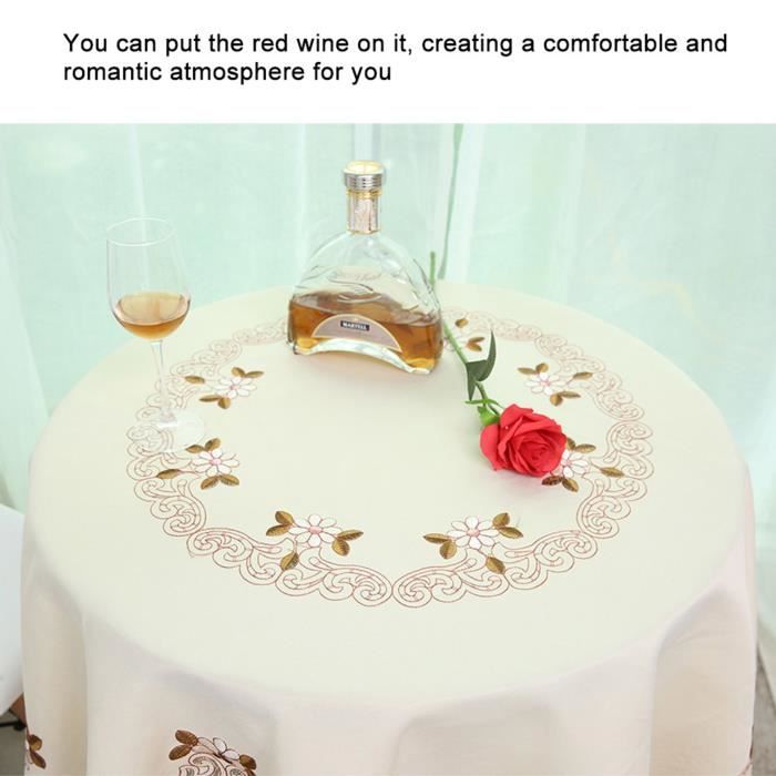 Sonew couverture de table de mariage Ronde Fleur Florale Rouge Brodé ...