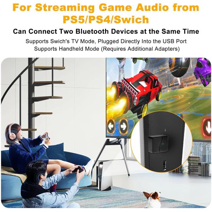 Dongle audio Bluetooth 5.2 - SVATV - Faible latence - AptX HD - AptX ...