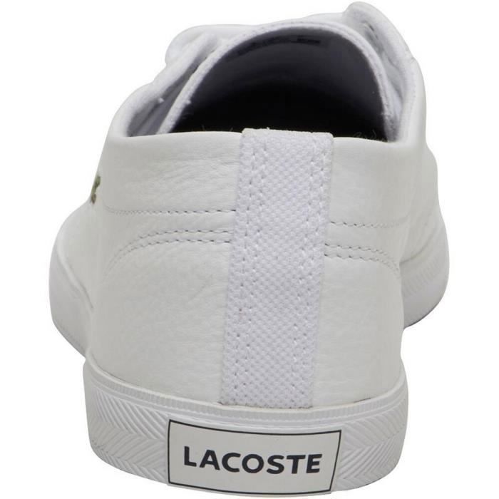 Baskets Lacoste Blanches Riberac en Cuir Pour Femme Blanc Cdiscount Chaussures