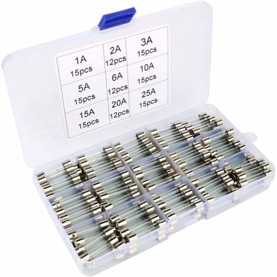 Fusibles en verre - ARTGEAR - Kit de 126 Pcs - 6 x 30mm - 1A à 25A - Coup rapide - Cdiscount ...