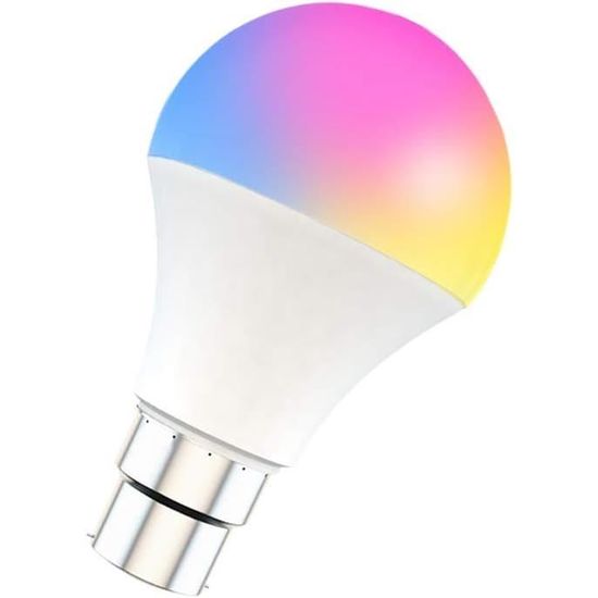 Ampoule colorée intelligente TuYa WiFi, E27 - B22 à intensité variable RVB + CW + WW, commande ...