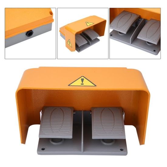 VBESTLIFE interrupteur à pédale YDT1-18 Double pédale de commande au pied avec coque entièrement ...