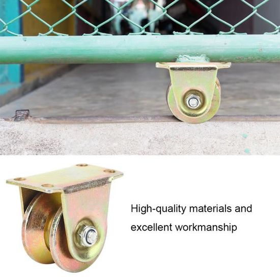 Vvikizy Roue à rainure en V Poulie de guidage industrielle de roulette rigide de voie de porte ...