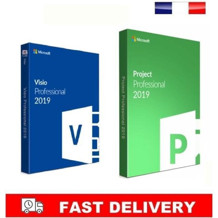 MS Project Pro 2019 et MS Visio 2019 Pro à télécharger - Cdiscount