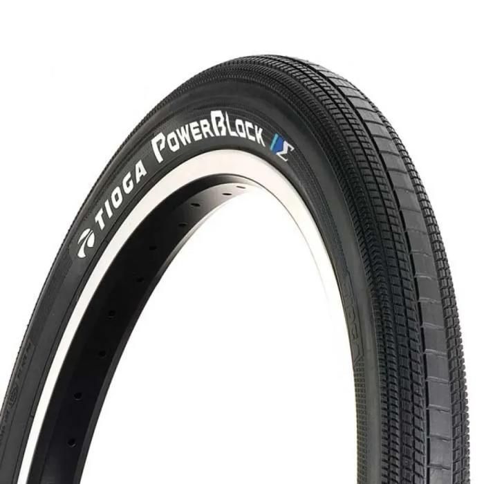 Pneu BMX - TIOGA - PowerBlock - Mixte Adulte - Noir - 20x1.95 à 20x2.25 ...