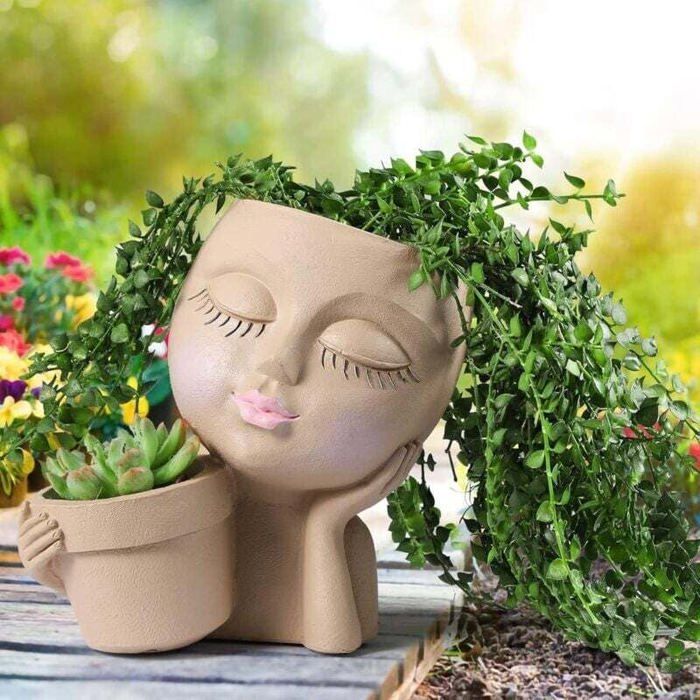 Pot de Fleurs Double en Résine (Intérieur/Extérieur), Pour Plantes avec ...