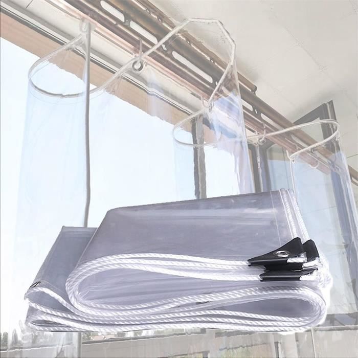 Bâche Transparente Avec Oeillets 1,5×2M 2×2M 2×3M 2,4×1,8M 3×3M 3×4M ...