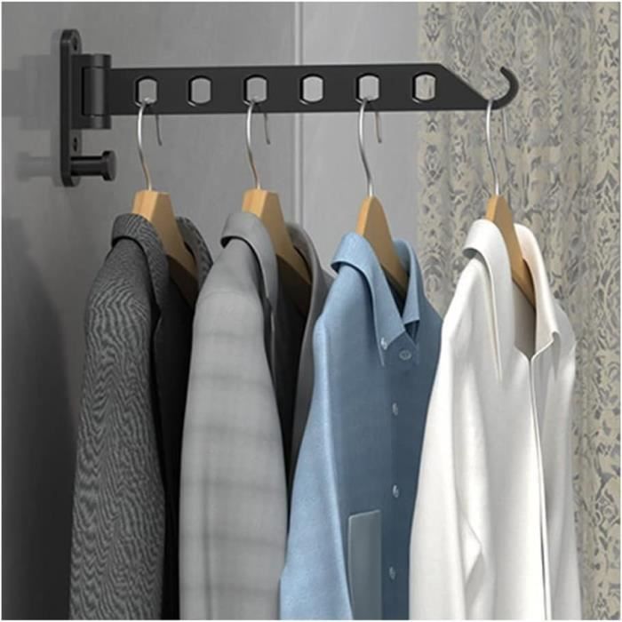 Étendoir À Linge Rétractable Porte-Cintre Mural Cintre Économiseur D ...