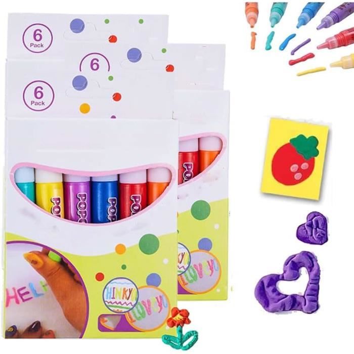 Puffy Lot De 6 Stylos À Dessin En Pop-Corn À Bulles 3D Stylos Gonflés ...