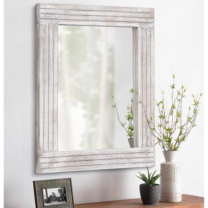 Miroirs Pour Le Mur Miroir Rectangulaire Rustique Avec Cadre En Bois ...