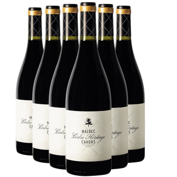 Cahors Cèdre Héritage Rouge 2020 - Lot de 6x75cl - Château du Cèdre ...