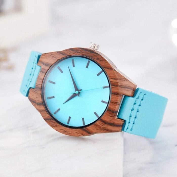 Montre En Bois Créative Hommes Autruche Cerf Montre-Bracelet Imitation ...